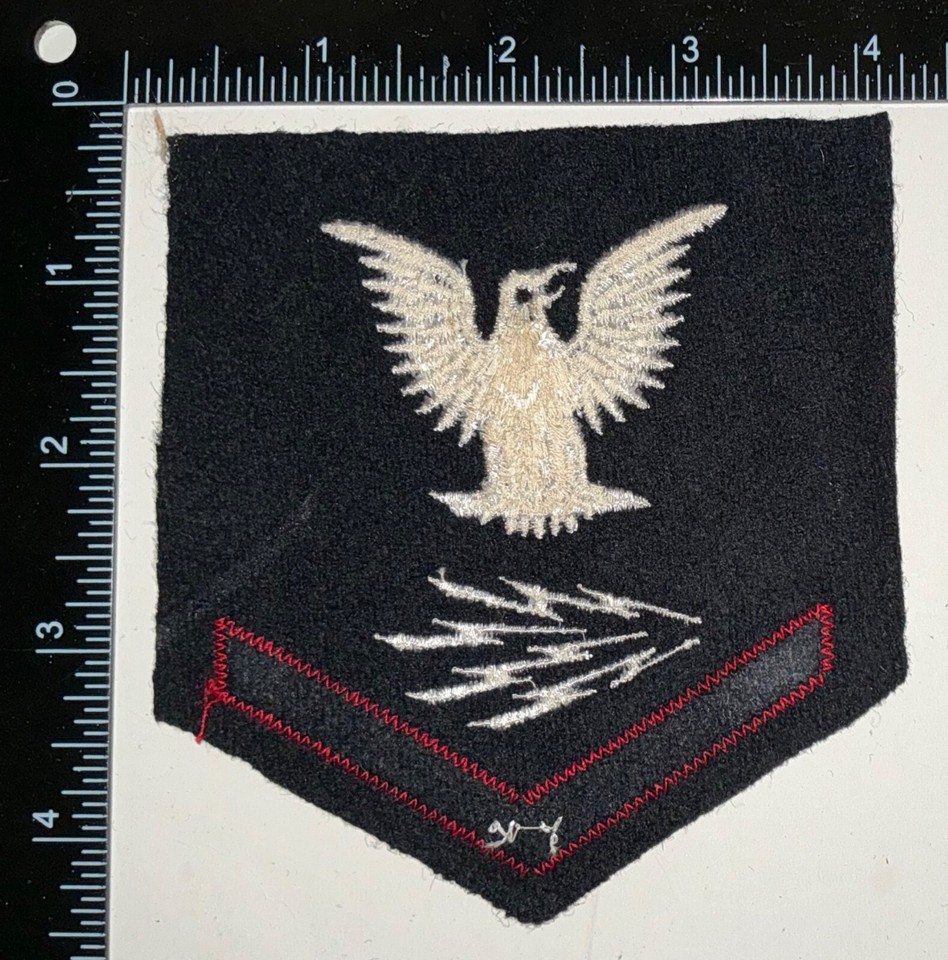 WWII USN US Navy Radioman Petty Officer 3rd Class Rate NY SEWN ON BACK ...