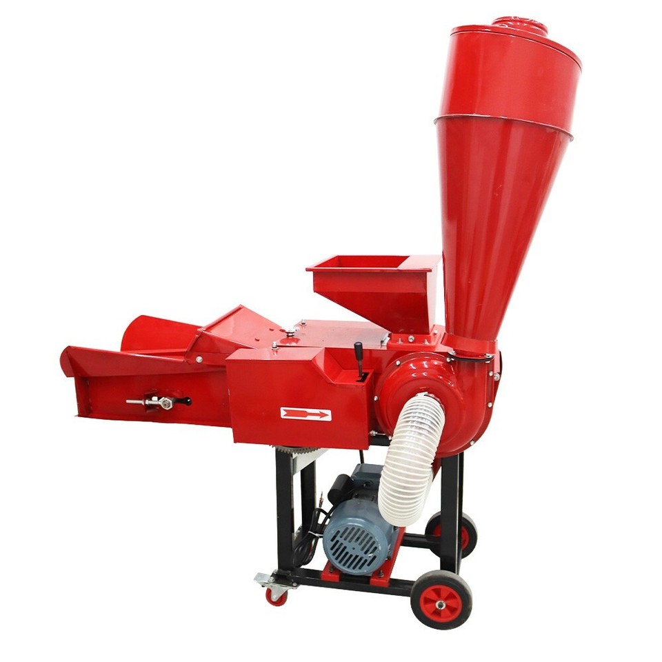 Dry-Wet Straw Hay Cutter Crusher Grain Grinder with Conveyor&Dust ...