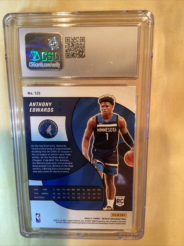 ANTHONY EDWARDS 2020-21 Panini Revolution Rookie #125 CSG 10 Gem Mint ...