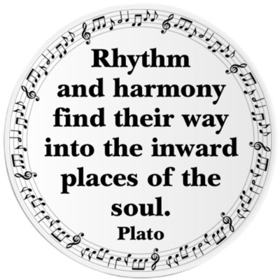 Rhythm And Harmony Into Soul Plato Quote - 100 Pack Circle Stickers 3 ...