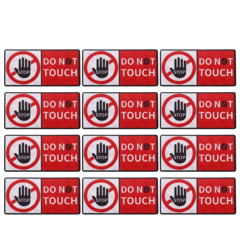12pcs Adhesive Warning Sign Labels Please Do Not Touch Caution Stickers ...