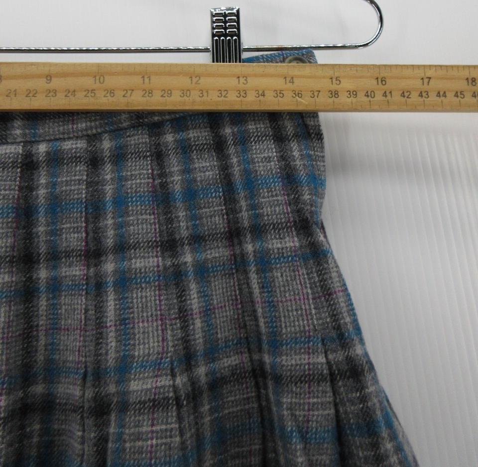 VINTAGE Pendleton Skirt Women 8 Gray Virgin Wool Flannel A-Line Plaid ...