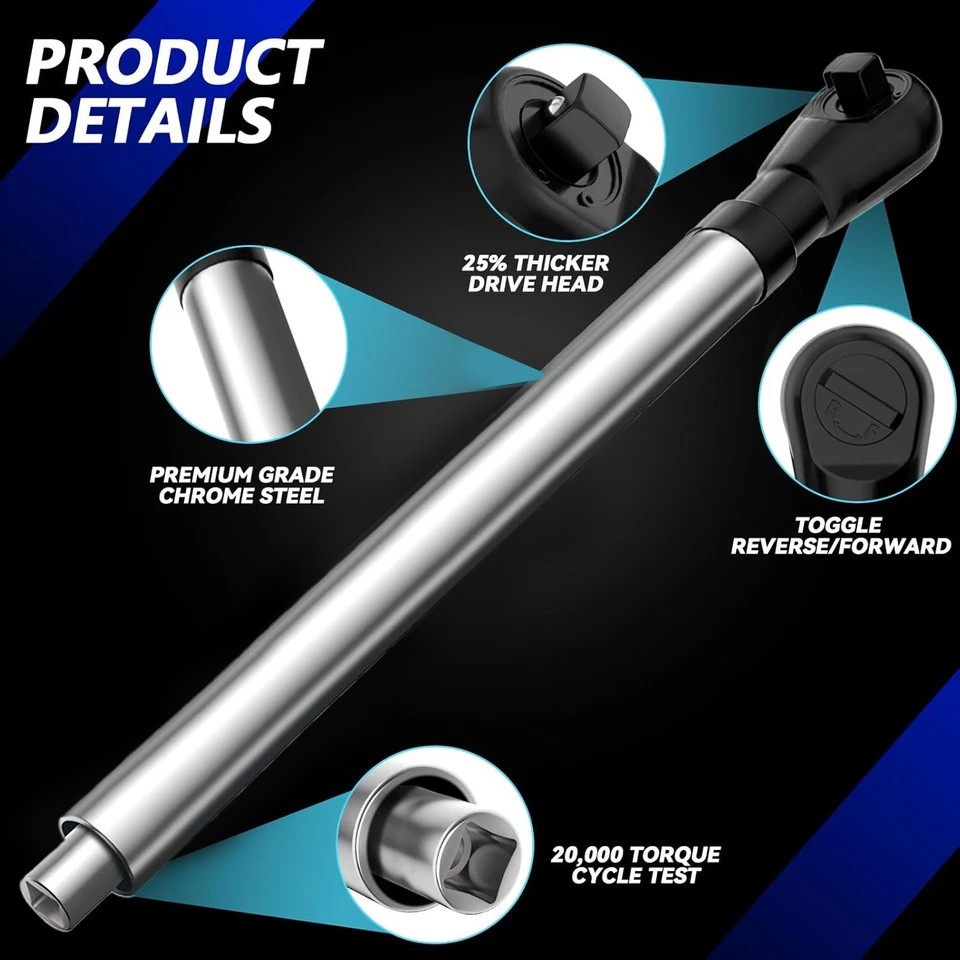 1/2" Offset Extension Wrench, Impact Ratchet Extender for Electric ...