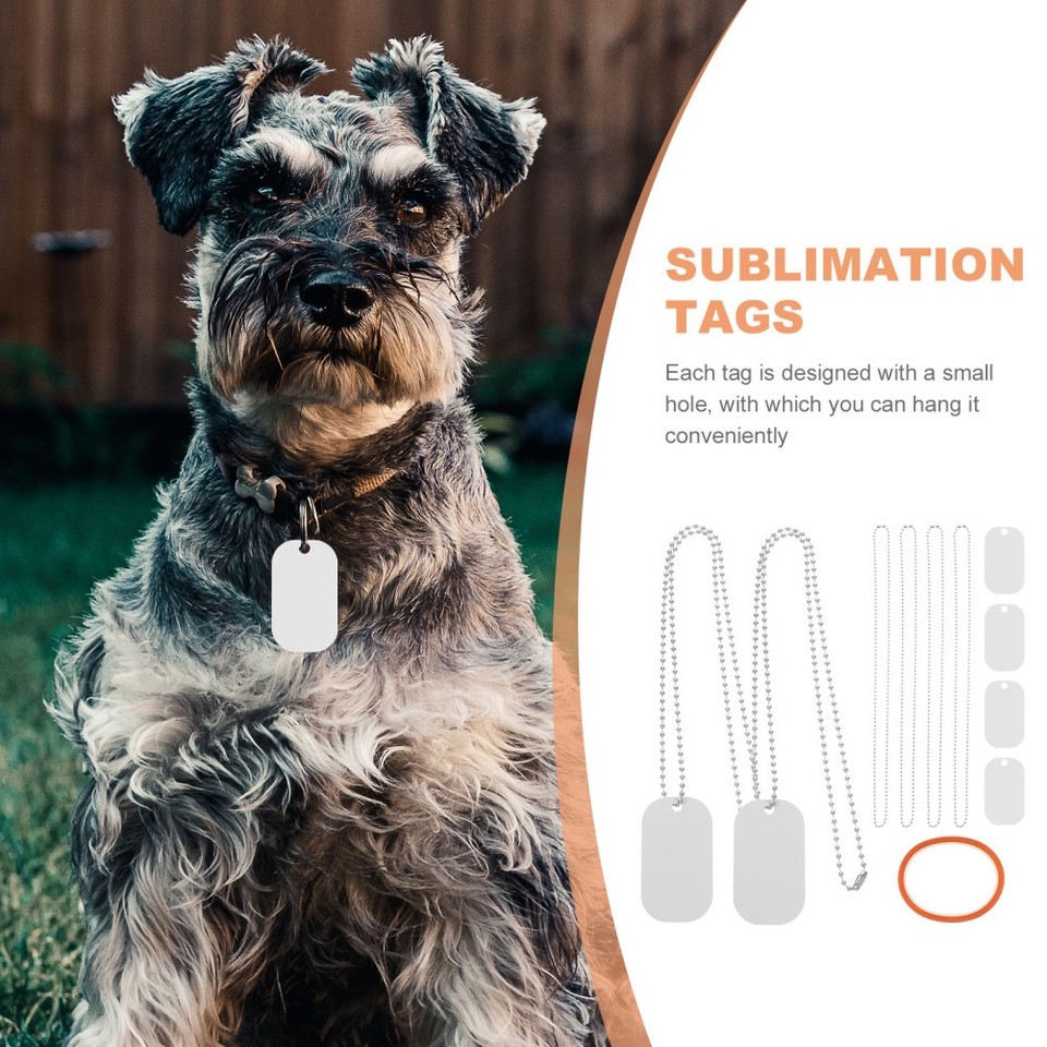 1 Set Sublimation Blank Metal Tags Sublimation Supplies for Dog Tags ...