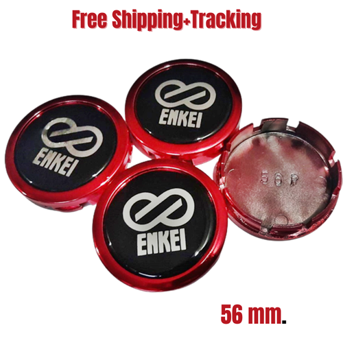 Center Caps Cover Wheels Rim Red For Enkei Racing Car Size 56 mm. Set 4 ...