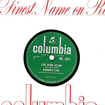 RARE BARBARA LYON 78 " FIRE DOWN BELOW / C'EST LA VIE " UK COLUMBIA DB ...