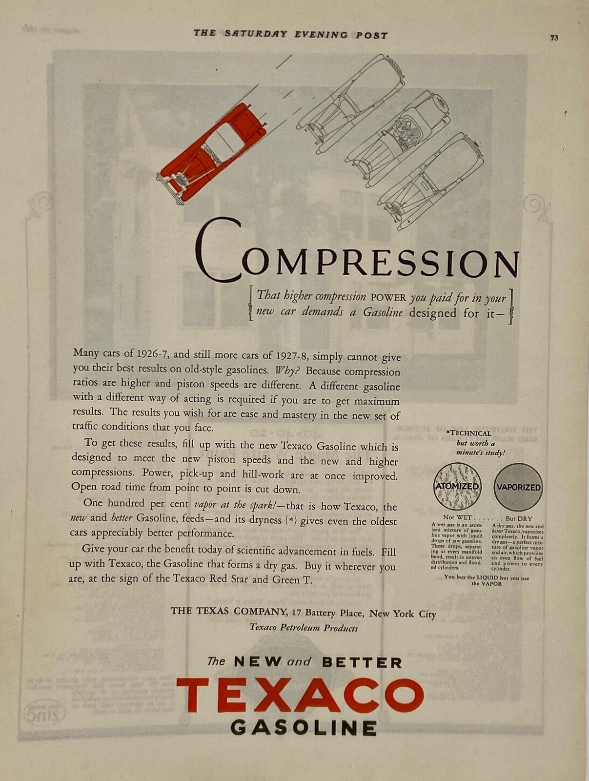 Original Vintage Texaco Ad: Compression, The New and Better Texaco ...
