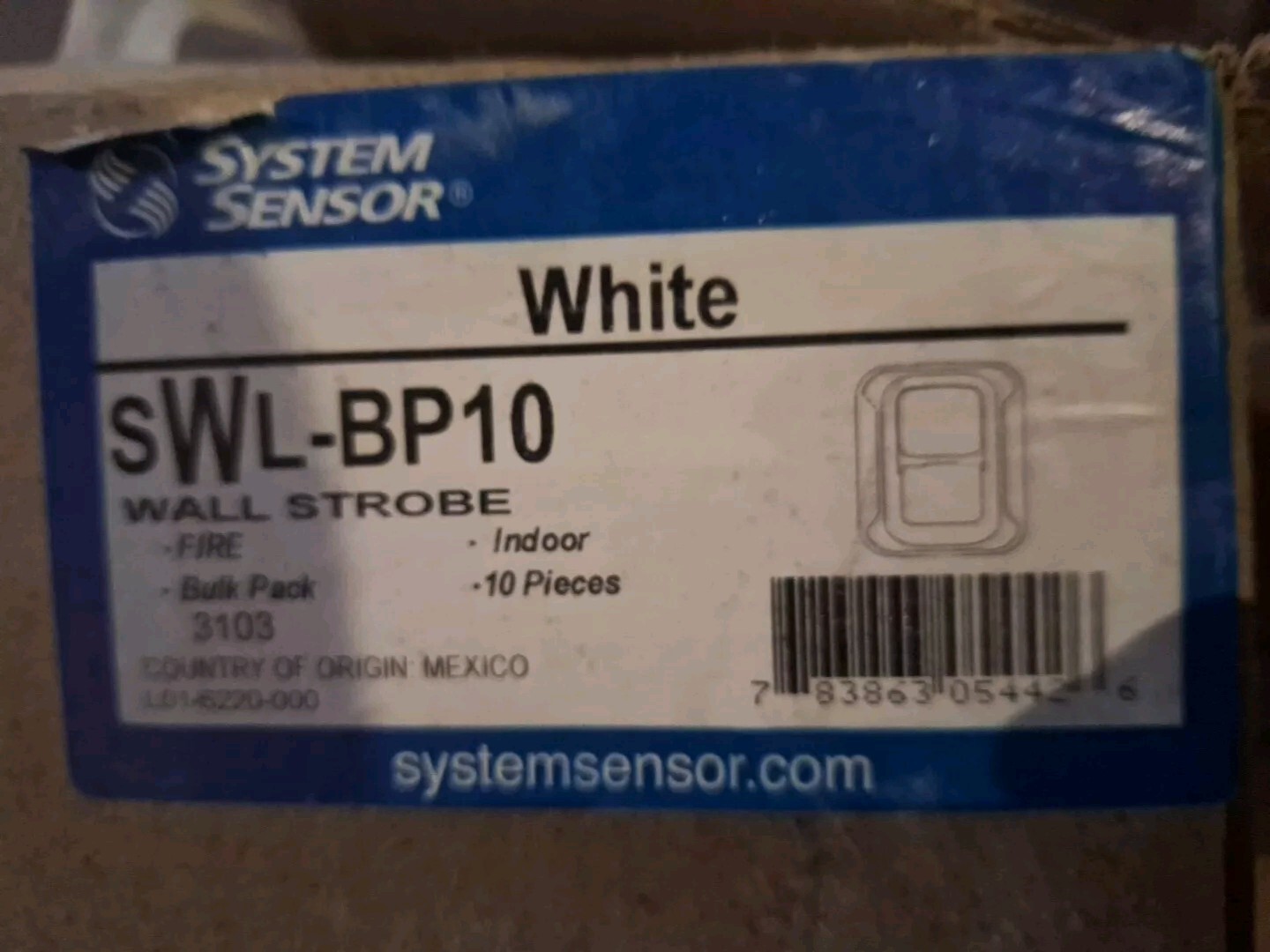 (10 PACK) NEW SYSTEM SENSOR SWL-BP10 Fire Alarm Sensor Strobe ...
