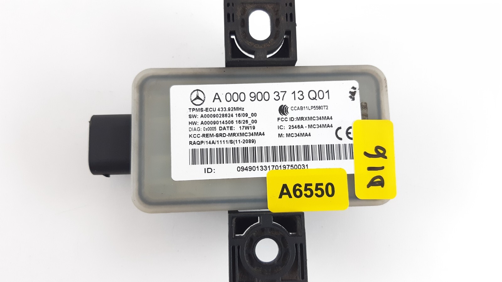 MERCEDES-BENZ TPMS TIRE PRESSURE MONITORING SENSOR A0009003713 / A6550 ...