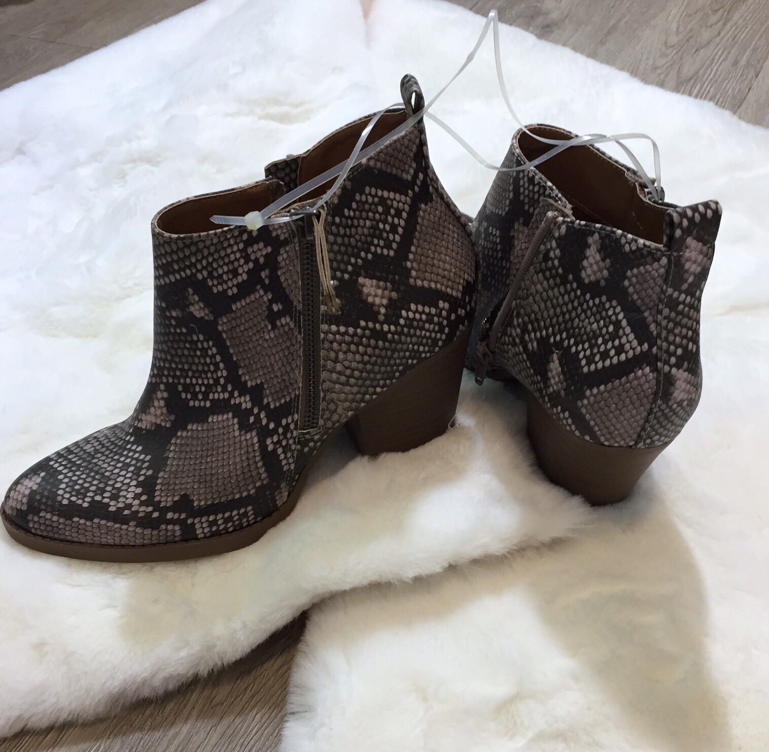 NWOT Universal Thread Jameson Gray Python Snakeskin Boots Booties Block ...