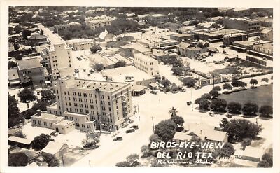 H23/ Del Rio Texas RPPC Postcard c40s Birdseye View Stores Homes | eBay