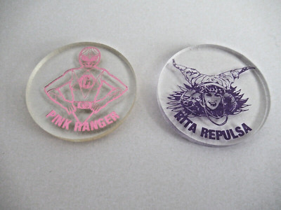 Power Rangers Set of 2 Clear Plastic Pog Slammers Pink Ranger & Rita ...