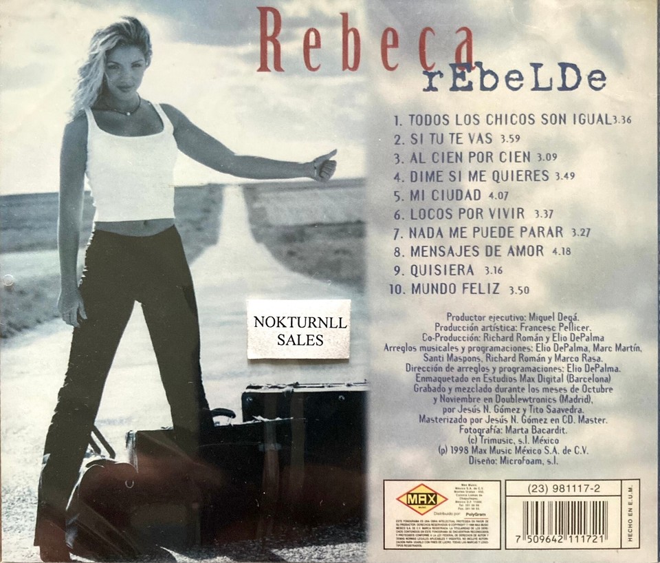 Rebeca - Rebelde - 1998 CD New Sealed | eBay