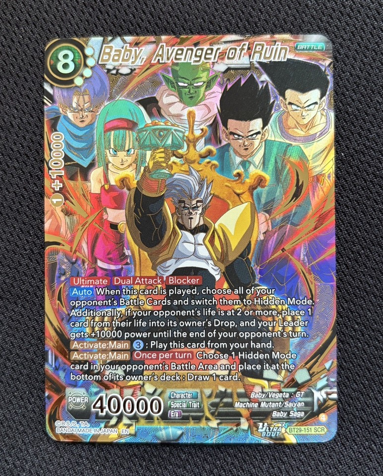 Baby, Avenger Of Ruin BT29-151 SCR - Dragon Ball TCG - B29 Fearsome ...