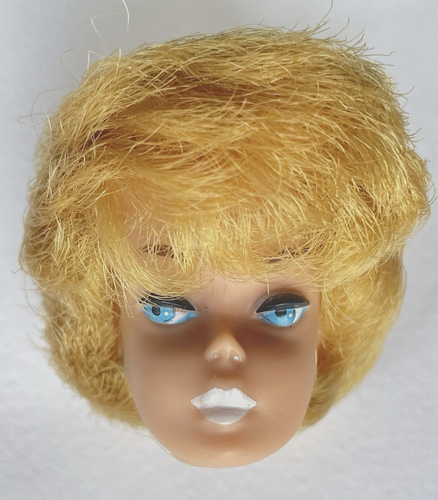 VINTAGE 1961 Barbie Doll Ash Blonde Bubble Cut White Lips HEAD ONLY | eBay