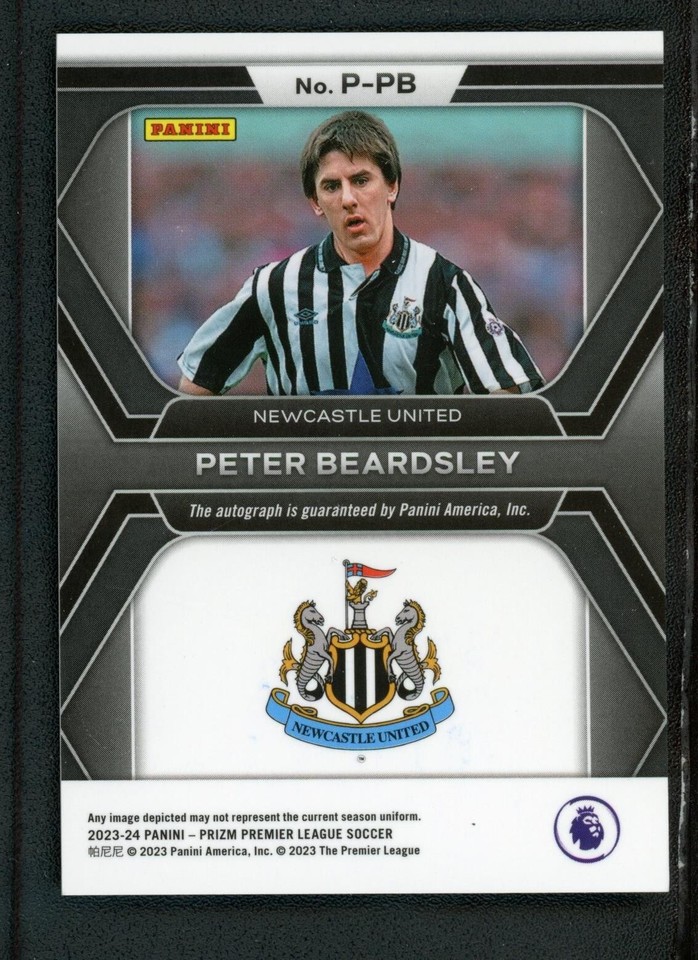 2023-24 PETER BEARDSLEY AUTO PANINI PRIZM PREMIER LEAGUE PENMANSHIP ...