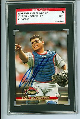 Ivan Rodriguez Autographed 1993 Stadium Club Card #524 SGC Authentic ...