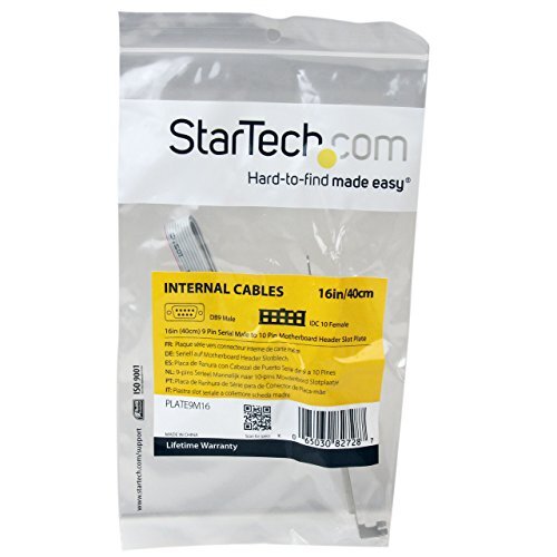 16in (40cm) 9 Pin Serial Male to 10 Pin Motherboard Header Slot Plate ...