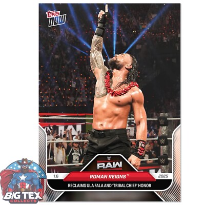 2025 Topps Now WWE Roman Reigns Card 2 | eBay