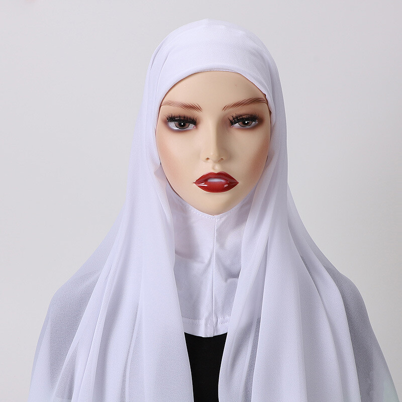 Women Muslim Hijab Scarf Bonnet Chiffon Shawl Head Scarf Underscarf Cap ...