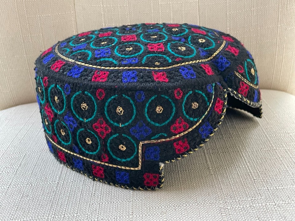 Handmade Sindhi Hat Multi Color Embroidery Cap Topi Hat Front Cut ...