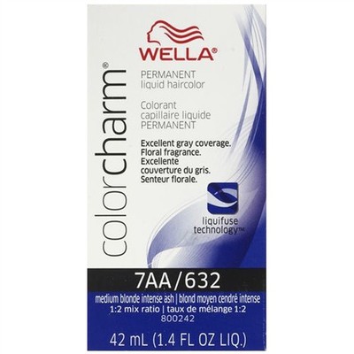 SALON HAIR WELLA COLOR CHARM PERMANENT DYE LIQUID 7AA/632 MED BLONDE ...