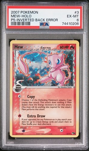 PSA 6 Mew (Delta Species) 003/017 Pop Series 5 Regular Holo Inverted ...
