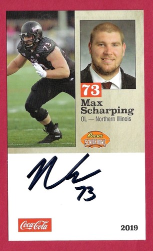 Max Scharping RC 2019 Senior Bowl Northern Illinois Signed Pittsburgh ...