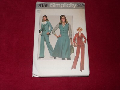 🌸 UNCIRCULATED 1977 SIMPLICITY #8155 - LADIES PANTS-BLAZER-VEST PATTERN ...