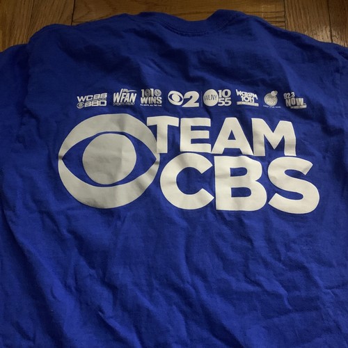 Team CBS News Blue T-Shirt Small New York 2 NYC NY TV 55 1010 Wins WLMY ...