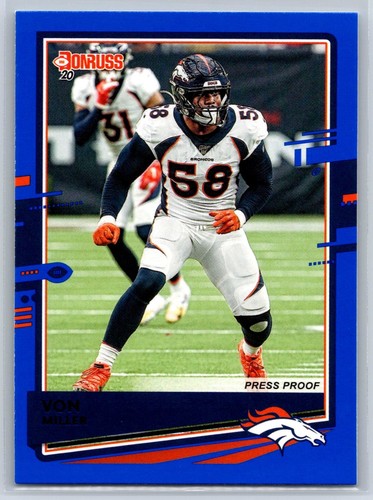 2020 Donruss Von Miller Press Proof Blue Parallel Denver Broncos #90 | eBay