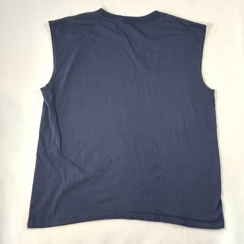 Sun Faded T Shirt Men’s L Blue Sleeveless Crew Neck Blank Muscle Shirt ...