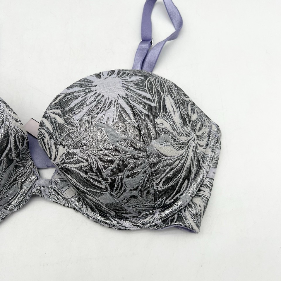 Victoria’s Secret Dream Angels Secret Silver Push-up Bra Wired Purple ...