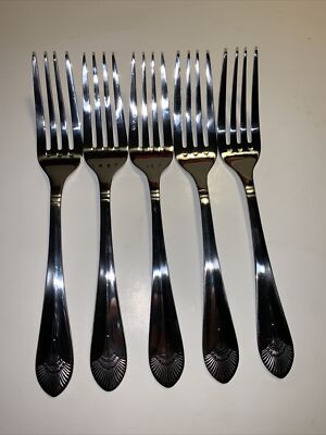 5 Walco Dinner Forks ~ “meteor” by Walco Stainless Flatware ...