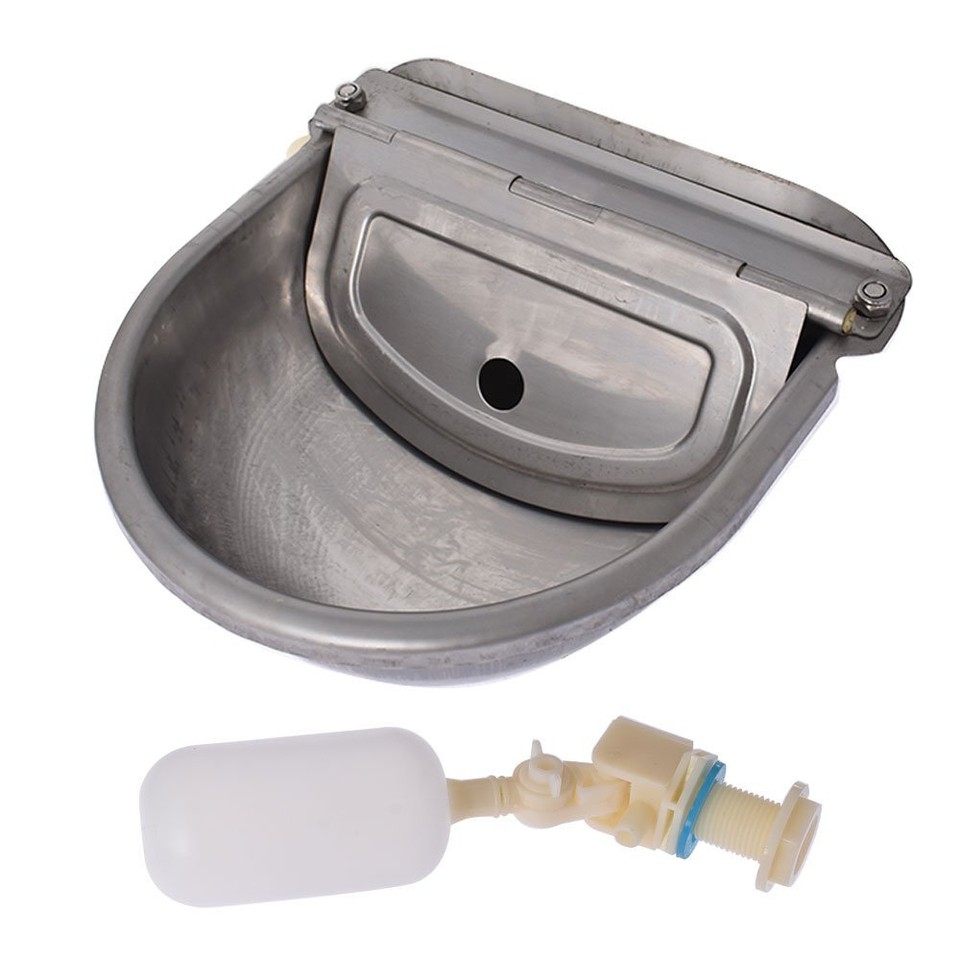 4L Stainless Water Trough Bowl Auto Drinking For Dog Horse Chicken Auto ...