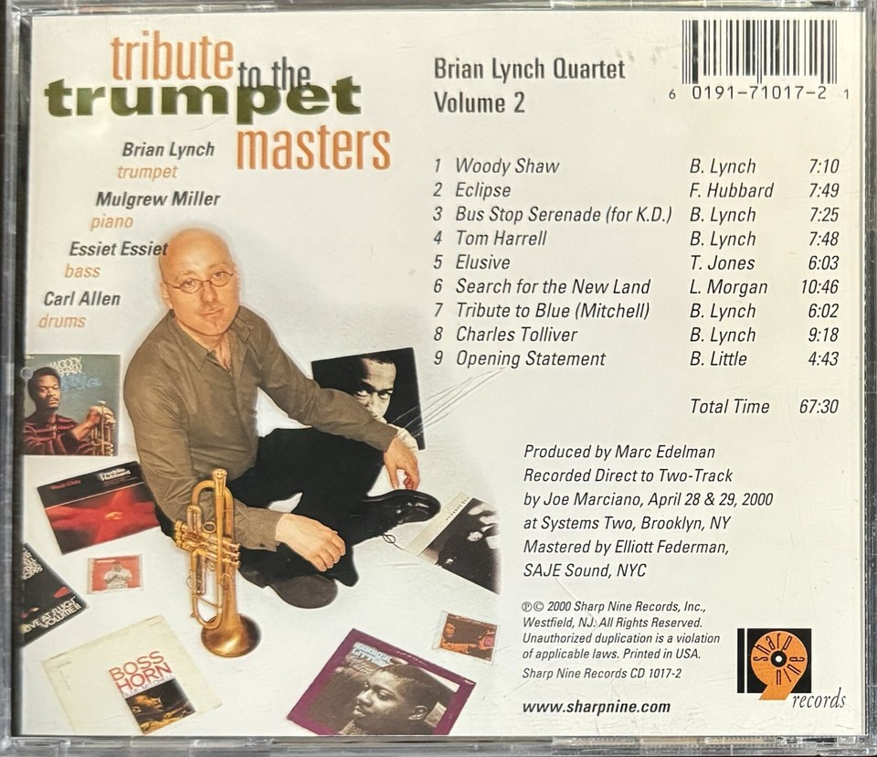 Tribute To The Trumpet Masters by Lynch, Brian (CD, 2000) 601917101721 ...