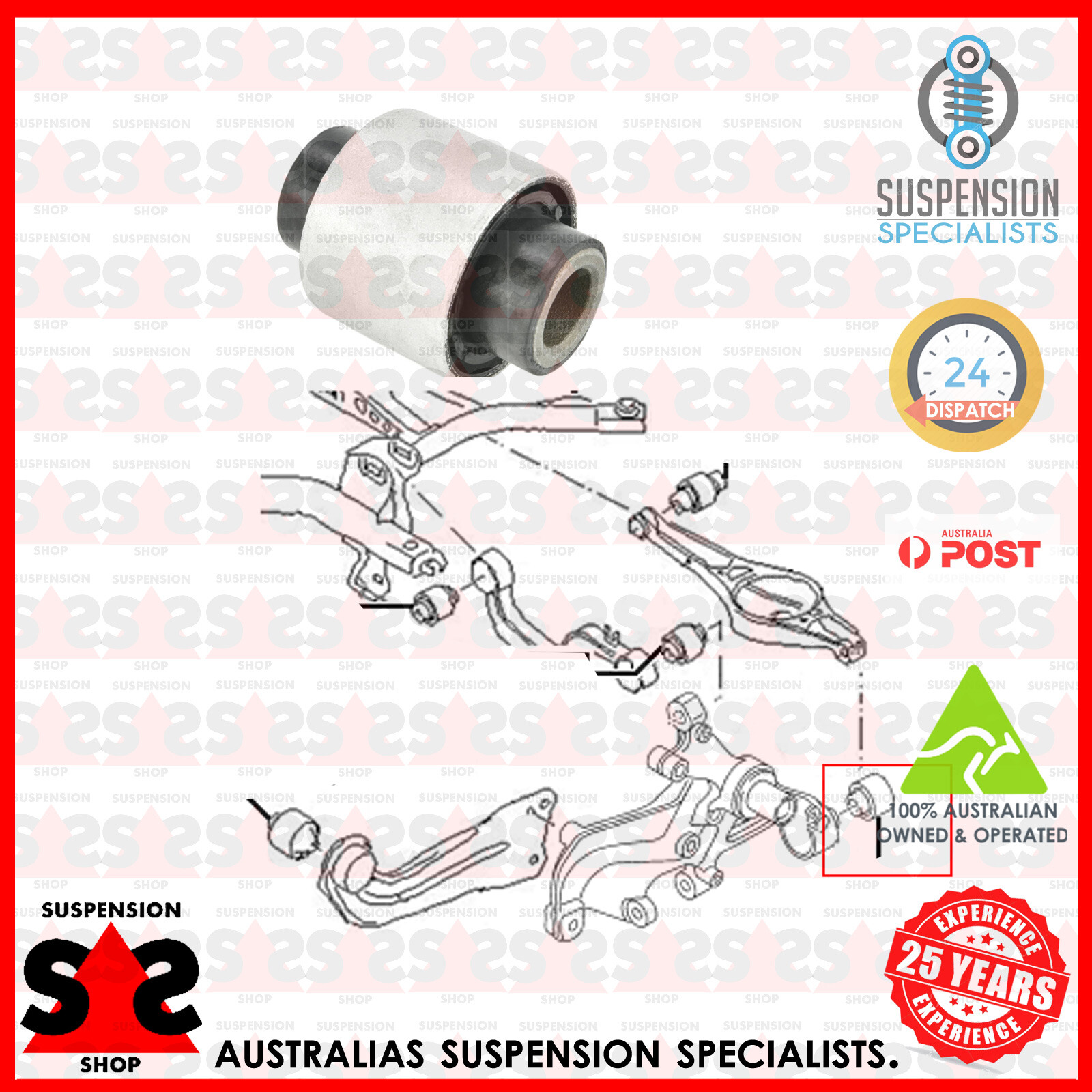 Rear Axle Lower Mounting, Control/Trailing Arm Suit VW Tiguan 1.4 TSI ...