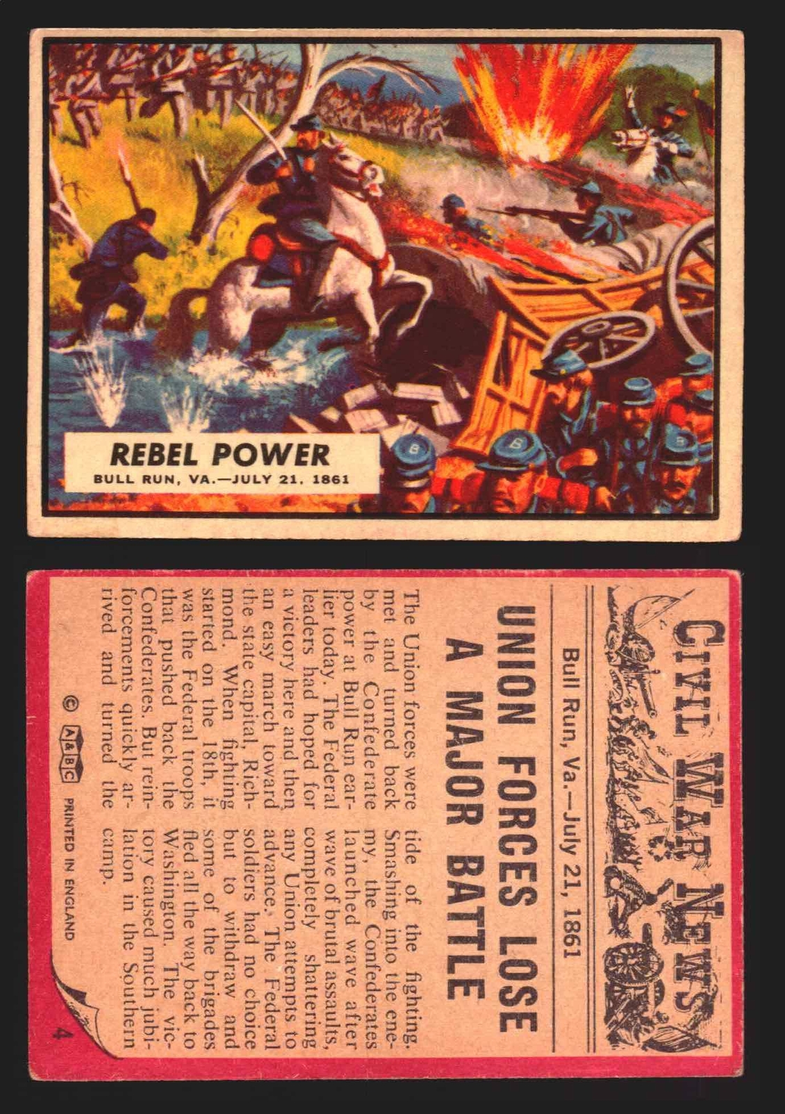 Civil War News Vintage Trading Cards A&BC Gum You Pick Singles #1-88 ...