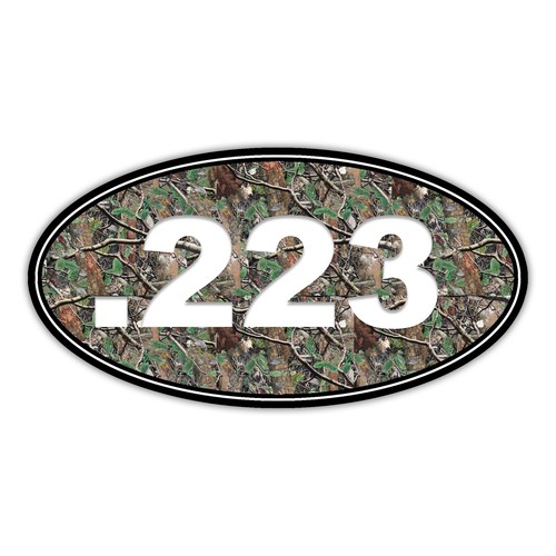 223 Tree Camo Ammo Label Stickers .223 Decals Gun Box Oval Sticker Car ...
