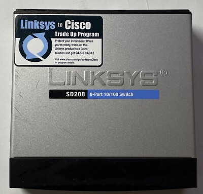 Linksys SD208 Cisco System Gray/Silver 8-Port 10/100 Standalone Network ...