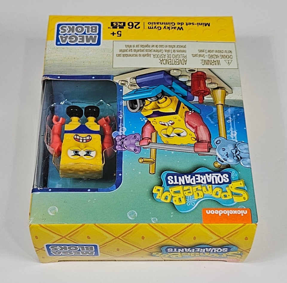 SPONGEBOB SQUAREPANTS WACKY GYM FIGURE SET MEGA BLOKS 26pc MISB 2015 ...