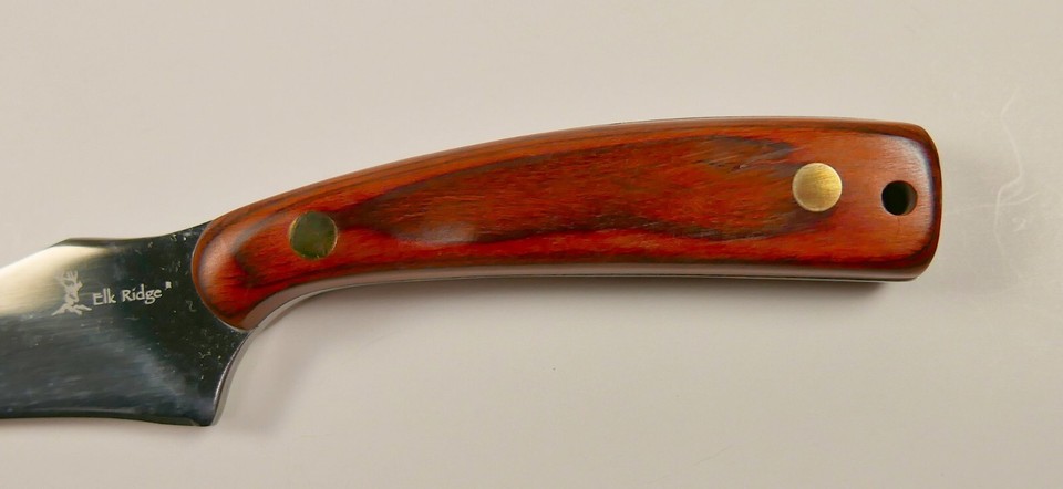 Elk Ridge Fixed blade Full tang knife 7" Overall Brown Pakkawood Handle ...