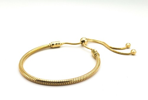 PANDORA Rose Shine Gold Sliding Chain Charm Bracelet 569652C0 589652C0 ...