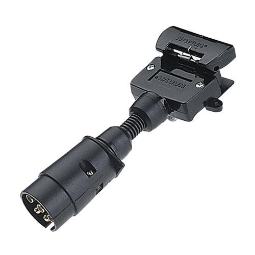 82240BL Narva 5 Pin Large Round Socket on Car to 7 Pin Flat Plug on ...
