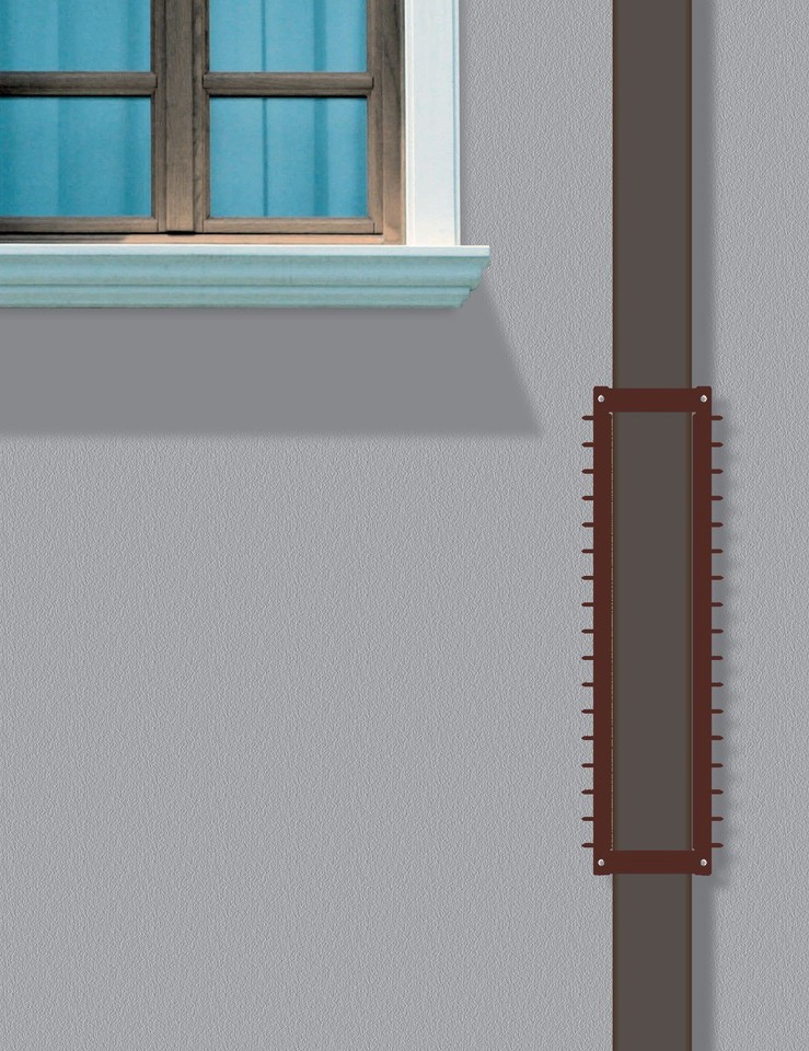 Antifurto per Grondaie e Tubature Esterne GRIMPO K pluviali quadrati da ...