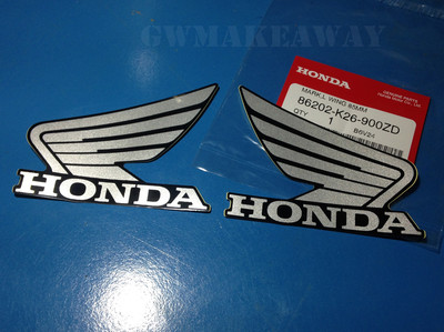 Honda wing Logo Vinyl Decal Truck Window Sticker Motorcycle 85MM Silver ...