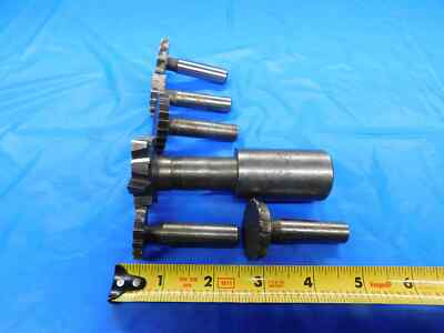 6PCS HSS WOODRUFF KEYSEAT CUTTERS VARIOUS SIZES FROM 1 1/8 - 1 3/4 O.D ...