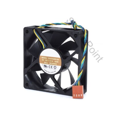 DV07020B12U AS02 DC 12V 0.7A Ball Bearing 4 Wires Server Square Cooling ...