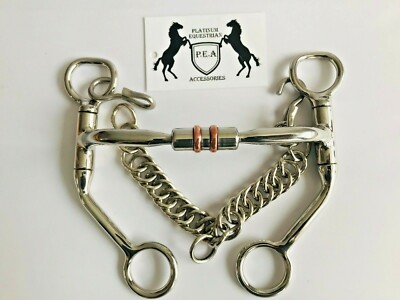 Western 2 Ring Mullen Barrel Shank Bit Copper Roller Horse Bit Hook ...