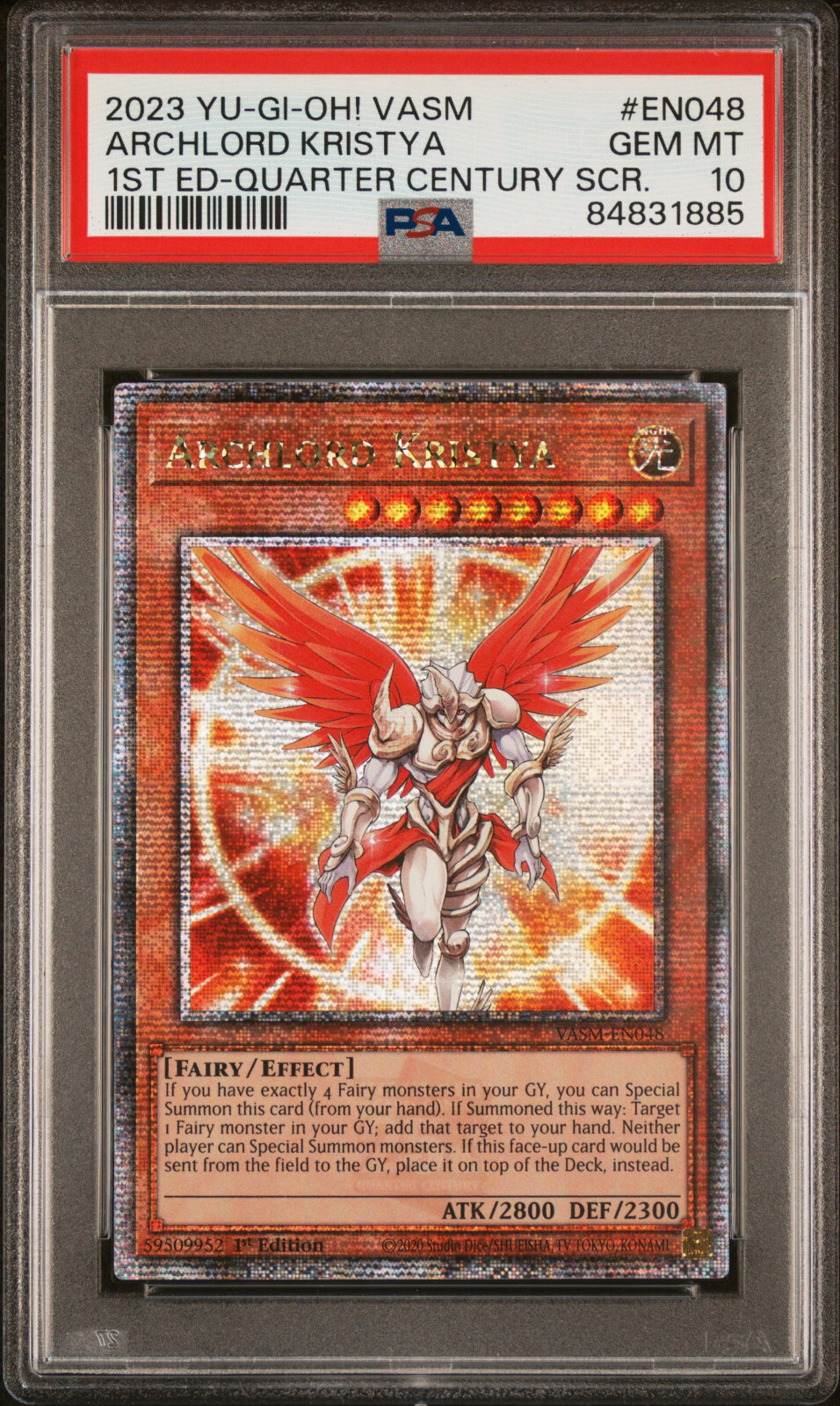 YUGIOH 1ST ED VASM-EN048 ARCHLORD KRISTYA SECRET RARE PSA 10 GEM MINT ...